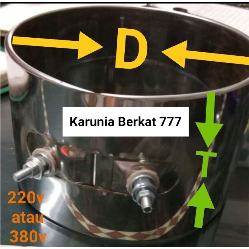 Jual Band Heater Diameter 73mm (7,3cm) x Tinggi 100mm (10cm) 220v 650w (Terminal Baut, Sesuai ...
