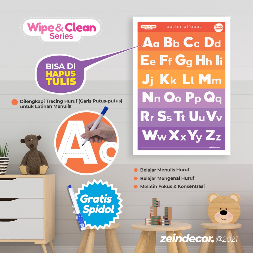 Jual Poster ABC Poster Alphabet Alfabet Poster Hijaiyah Poster Angka ...