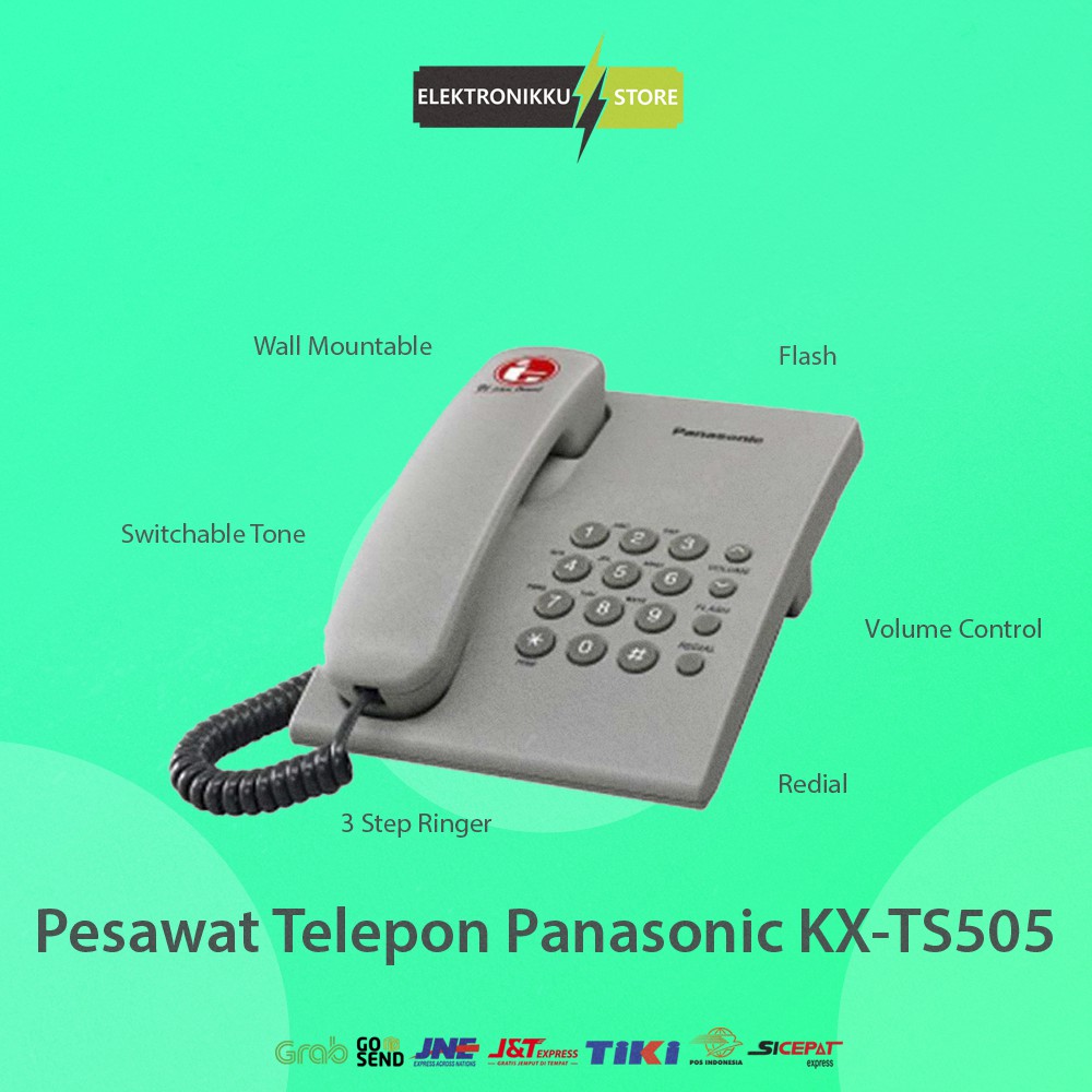 Jual Telephone Panasonic KX-TS505 Pesawat Telepon Kabel Rumah Kantor Indihome - Grey | Shopee ...