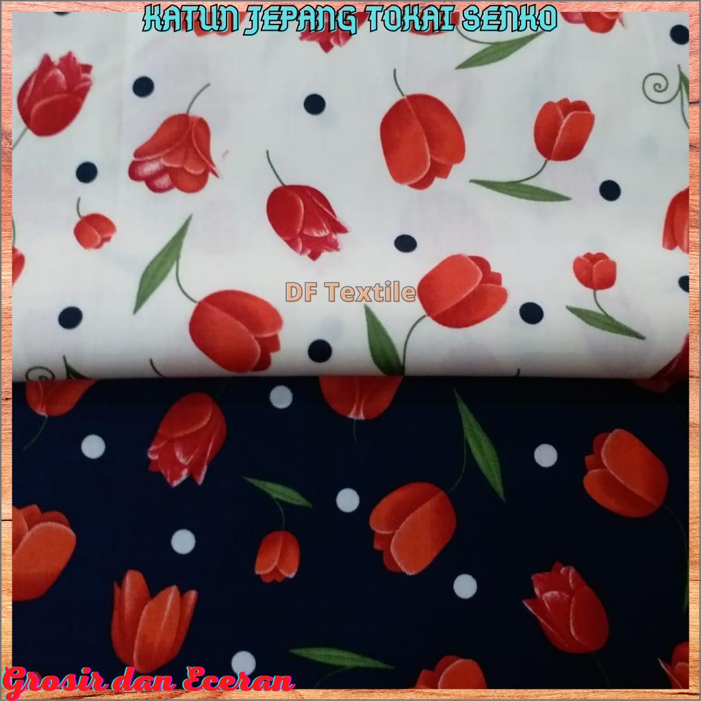 Jual Kain Katun Jepang Motif Bunga TJD22JL063 Japan Design Tokai Senko ...