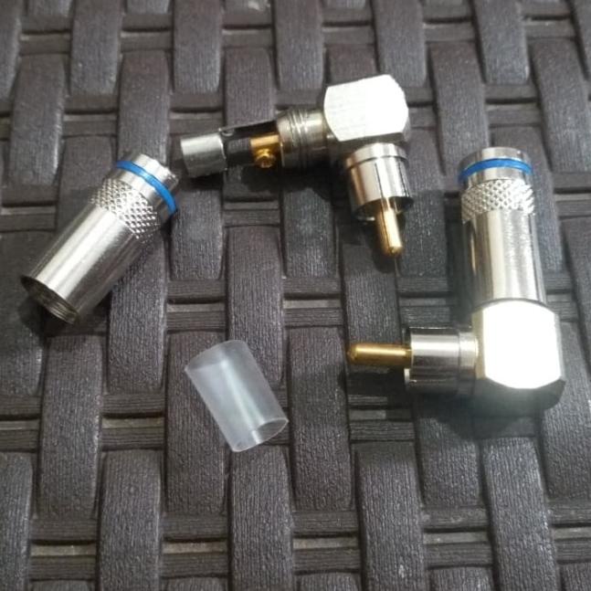 Jual ♗ Connector RCA male Siku 90 derajat berkualitas gold solder brass ...
