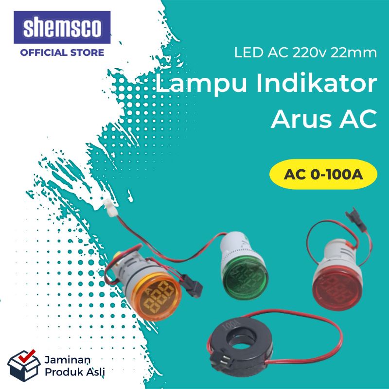 Jual LED 220v AC Pilot Volt Ampere Hz Meter 22mm Lampu Indikator Pengukuran Arus Tegangan ...