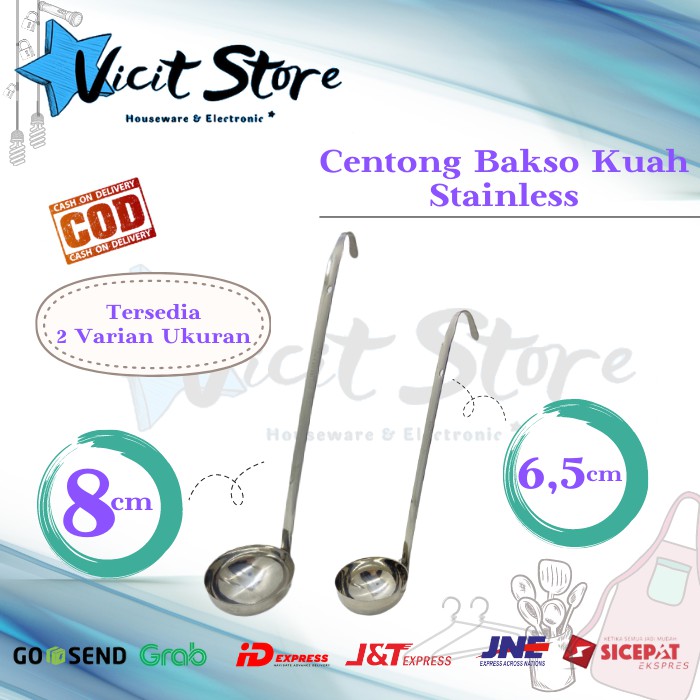 Jual Centong Kuah Bakso Stainless / Sendok Sop Kuah Bakso 90cc & 120cc ...