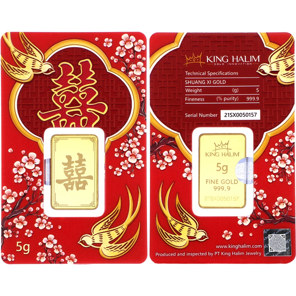 Jual LOGAM MULIA EMAS KING HALIM 5GR - SHUANG XI | Shopee Indonesia