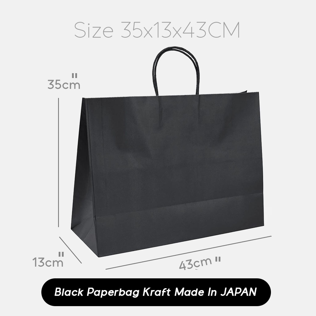 Jual Paper bag hitam besar 35x13x43cm / Paper bag kado souvenir wedding packing olshop / Papper ...