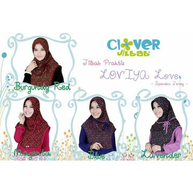 Jual Jilbab Instan Jersey Bergo Motif Cantik LOVIYA by CLover Hijab ...