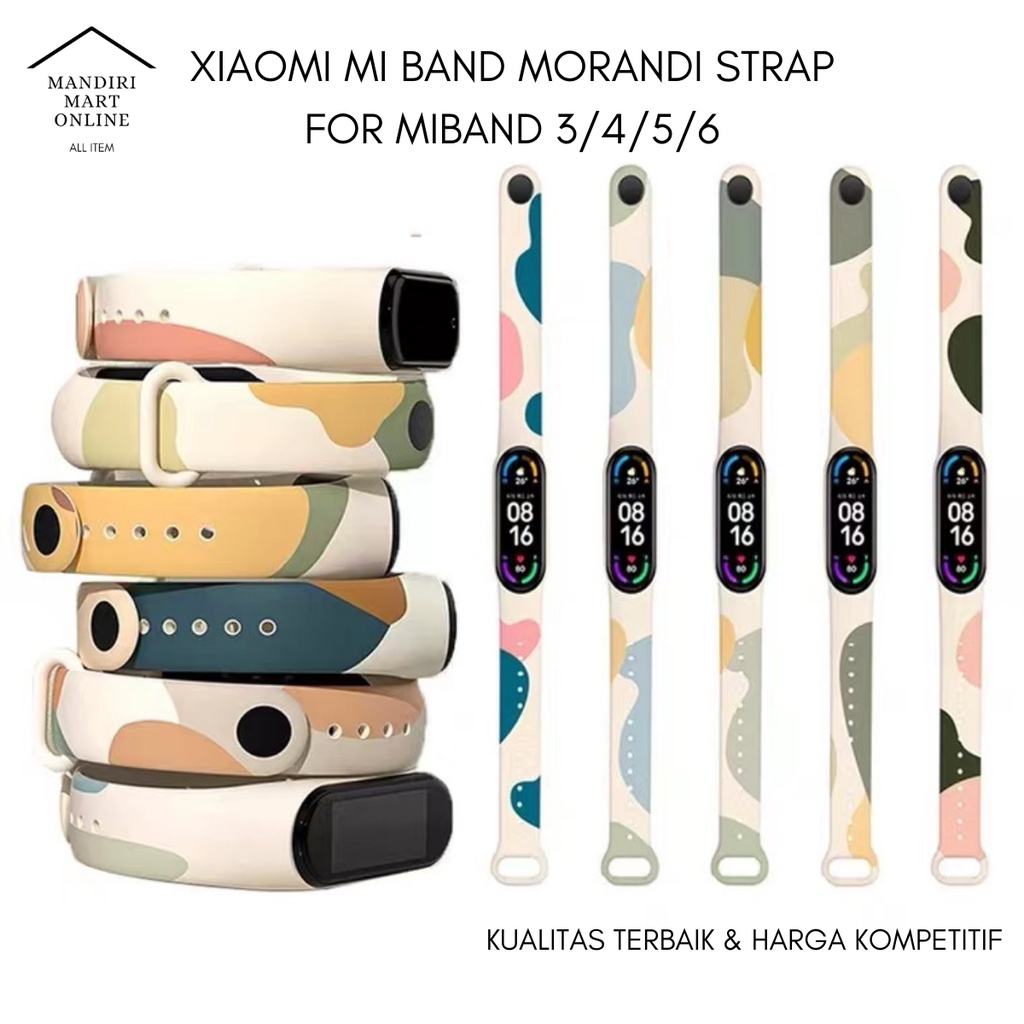 Jual Strap Mi Band 3/4/5/6 MORANDI Strap Silicone Tali Pengganti Xiaomi Mi Band 3/4/5/6 MORANDI ...