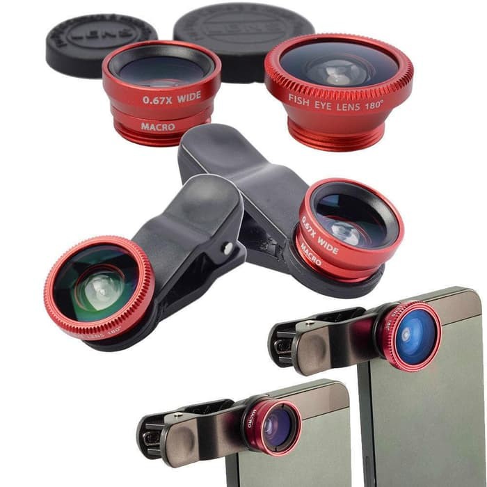 Jual Universal Clips Lens / Lensa 3in1 (FISH EYE - WIDE - MICRO ...