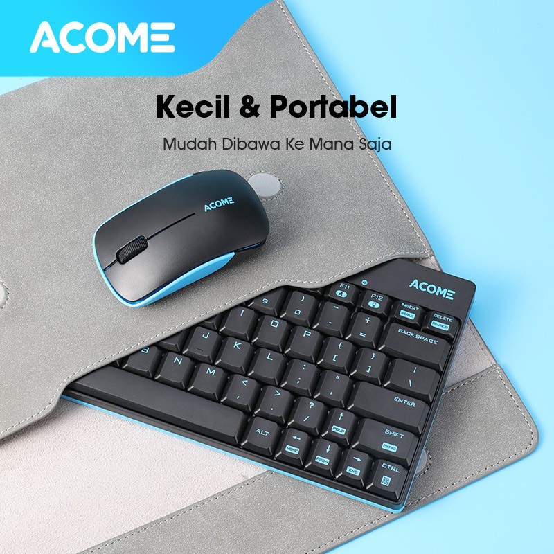 Jual Acome AKM2000 / ROBOT KM3500 Paket Keyboard Mouse Wireless Mini ...