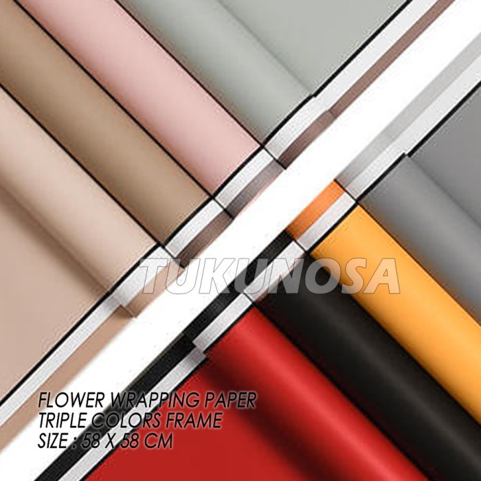 Jual FLOWER WRAPPING PAPER TRIPLE COLORS FRAME - KERTAS BUKET BUNGA ...