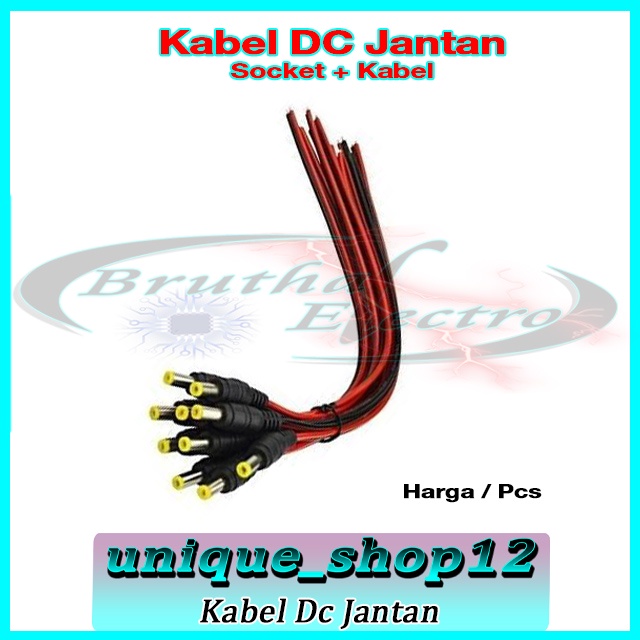 Jual Kabel Socket DC Male/Jantan Plus Kabel Merah Hitam | Shopee Indonesia