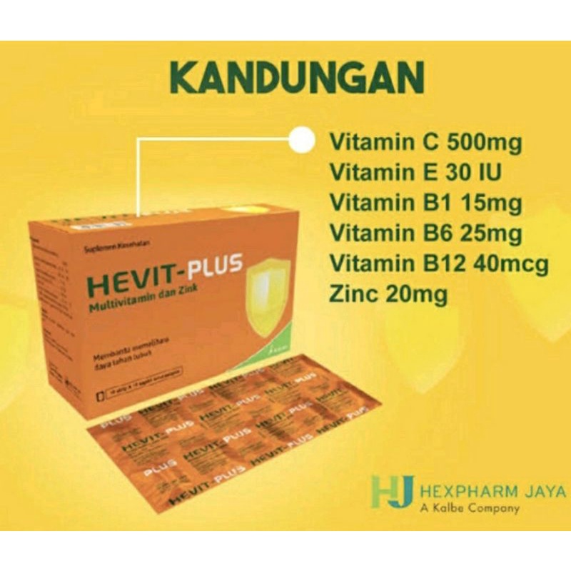 Jual HEVIT PLUS MULTIVITAMIN DAN ZINK | Shopee Indonesia