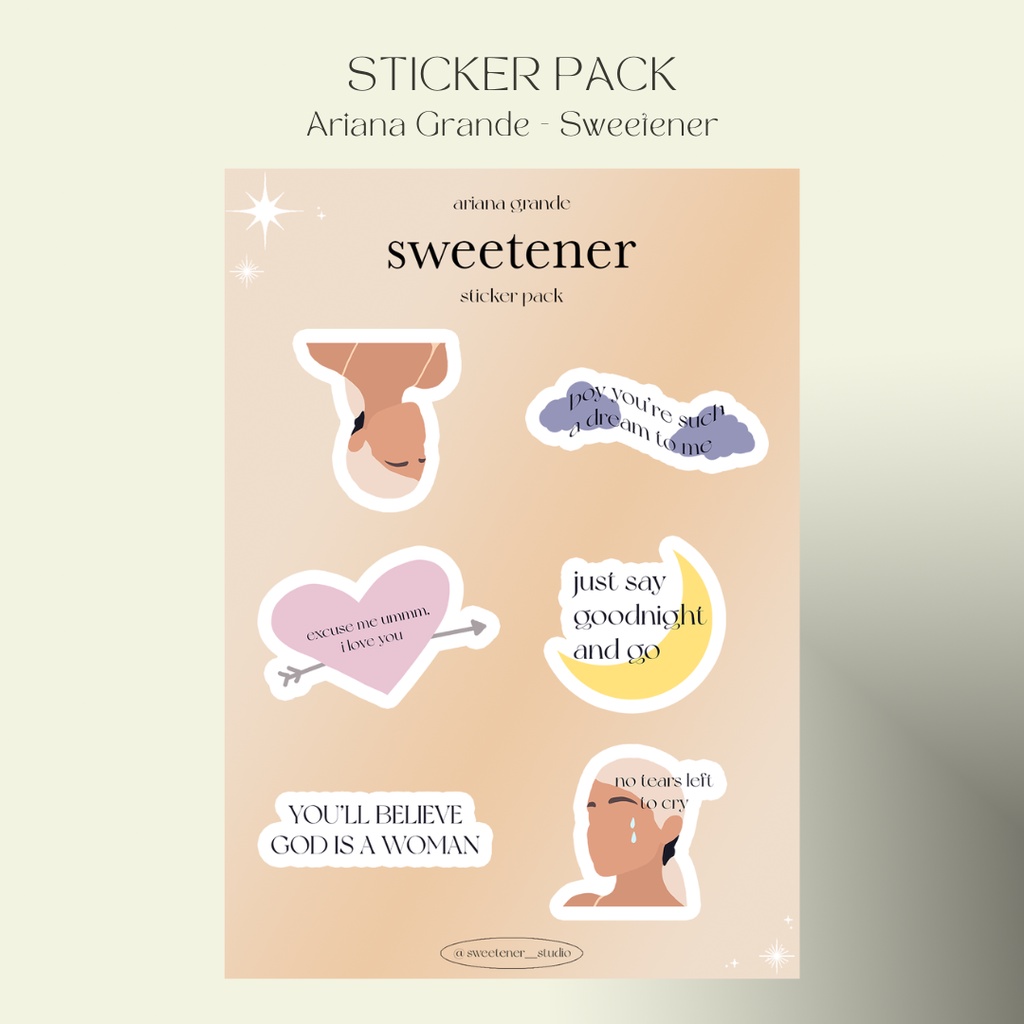 Jual STICKER PACK ARIANA GRANDE - SWEETENER ALBUM - SWEETENER STUDIO ...