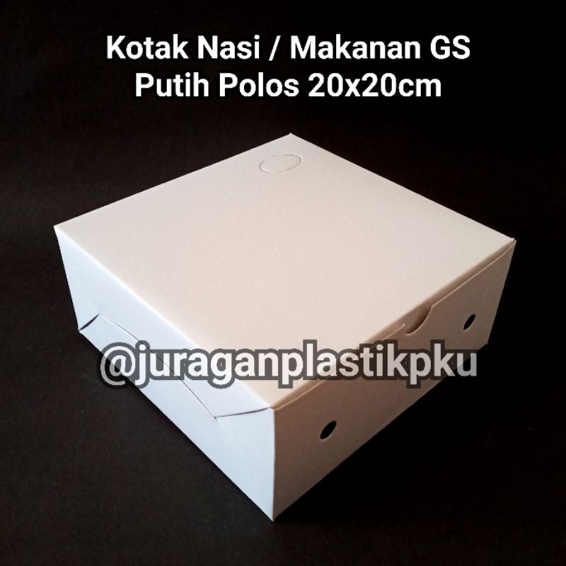 Jual ( PER 10 PCS ) Kotak Nasi GS Putih Polos 20x20 cm | Dus Kertas ...