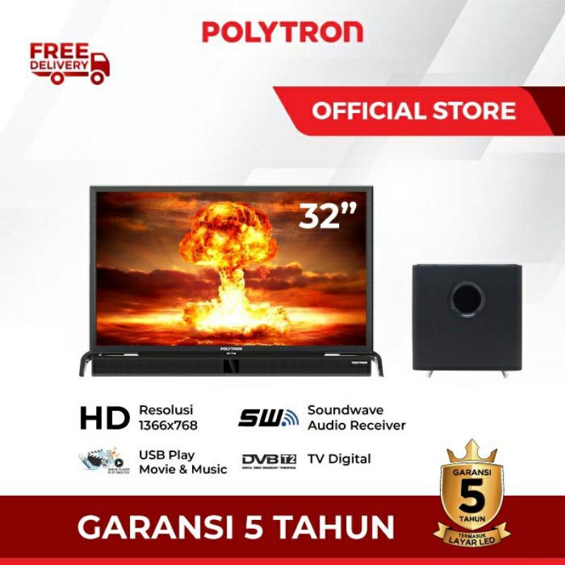 Jual POLYTRON TV LED DIGITAL 32Inch PLD-32BV1558 + Soundbar Subwoofer ...