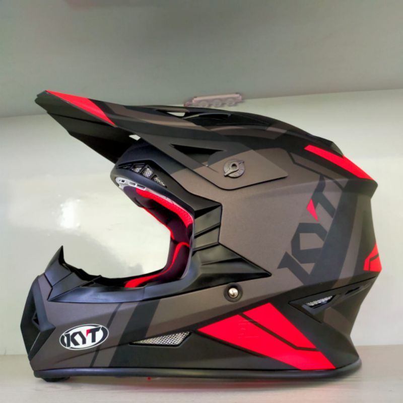 Jual HELM CROSS KYT JUMPSHOT #3 RED ORIGINAL | Shopee Indonesia