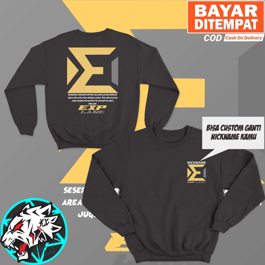 Jual JAKET SWEATER ROLE MOBILE LEGENDS EXP LANER CUSTOM NICKNAME BIG ...