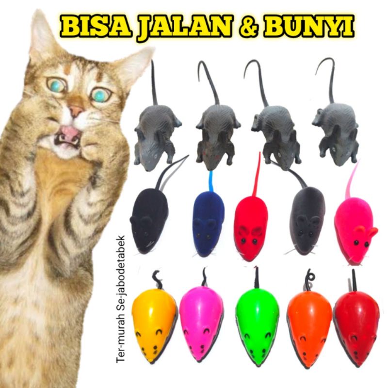 Jual Mainan kucing tikus bisa jalan dan bunyi tikus bulu lucu | Shopee ...