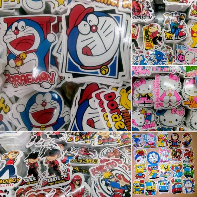 Jual Stiker kartun anime animasi isi 100 pcs sticker motor mobil helm ...