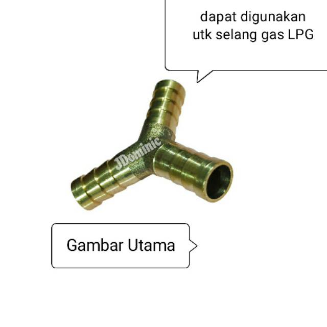 Jual sambungan selang kompor gas cabang 3 LPG - kuningan hose joint ...