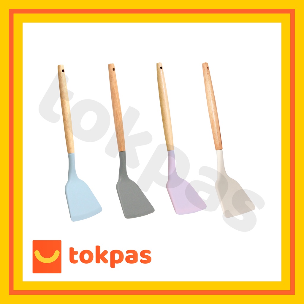 Jual Spatula Sodet Silicone Gagang Kayu AM 0930 [Cabang CIMANGGIS] | Shopee Indonesia