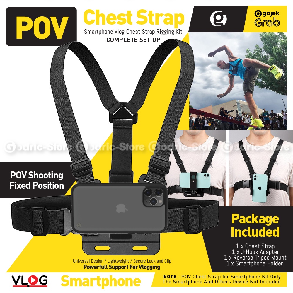 Jual Chest Strap Handphone Set Mount Belt Holder Clip HP di dada untuk ...