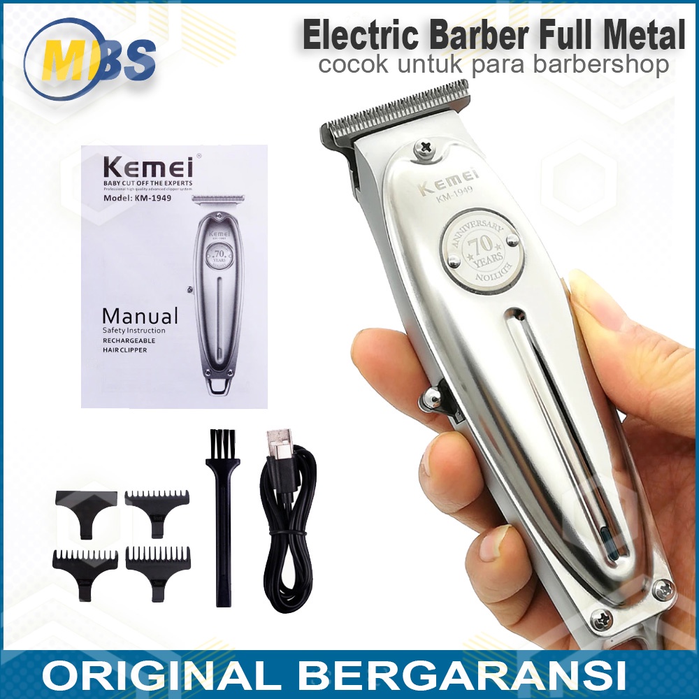 Jual Kemei 1949 Electric Barber Full Metal Housing Pro Hair Trimmer for Men Alat Cukur Electric ...