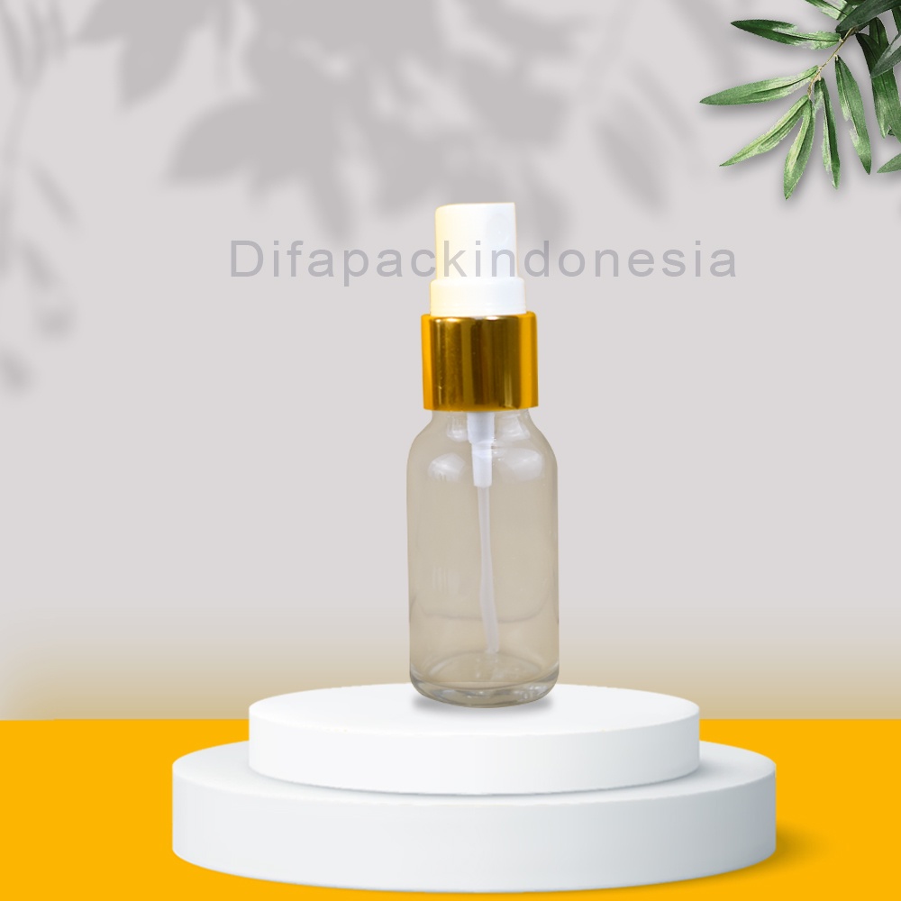 Jual Botol Kaca 20ml Spray Gold Body bening Tebal | Shopee Indonesia