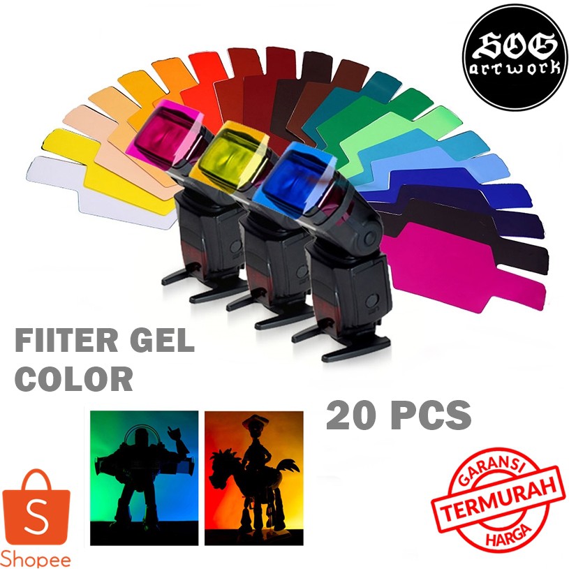 Jual Photography Color Filter Card 20 Color for DSLR Flash - Mix Color ...