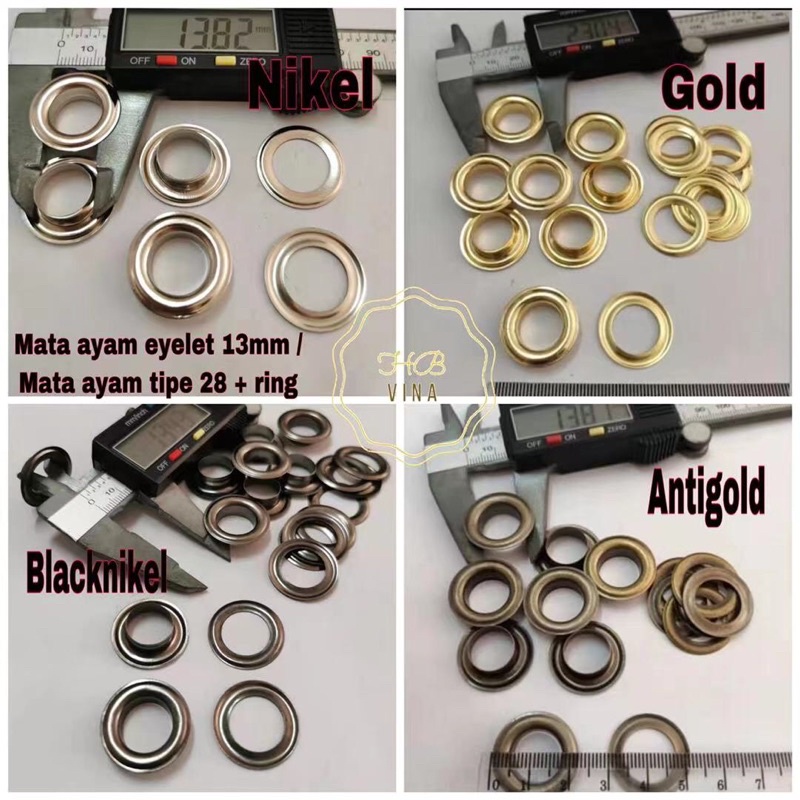 Jual mata ayam eyelet 13mm / mata ayam 28 + ring / 5gross | Shopee ...