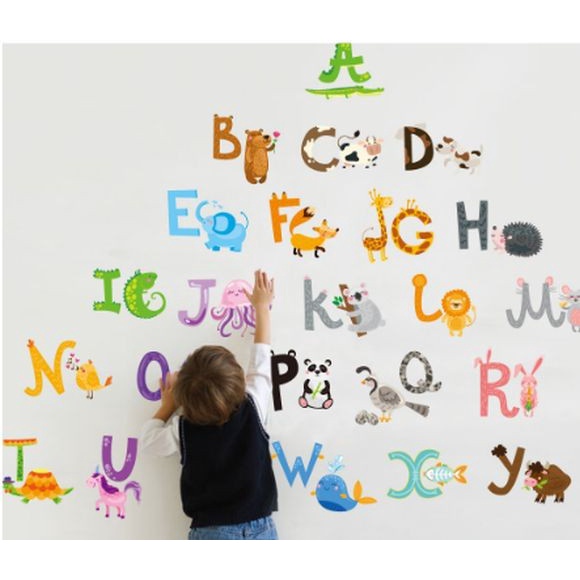 Jual STIKER DINDING ANAK ALPHABET ANIMAL 60X90 ABC1058 STICKER LUCU ...