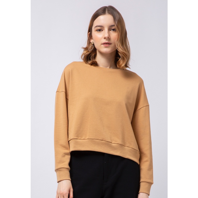 Jual COLORBOX Basic Loose Sweatshirt Camel | Shopee Indonesia