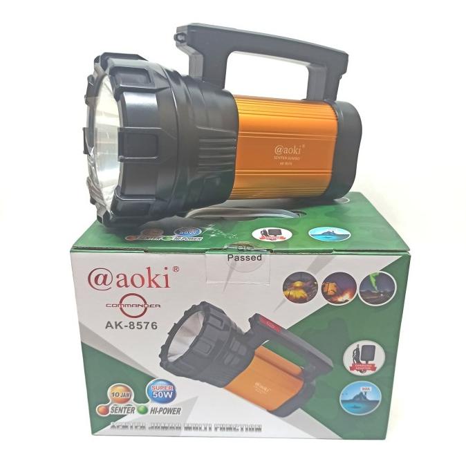 Jual Senter Commander 50 Watt Jumbo Hi Power Aoki Ak 8576 Cahaya Putih ...