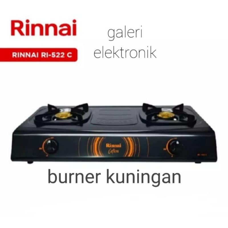 Jual kompor gas rinnai 2 tungku Ri 522c Si api biru | Shopee Indonesia
