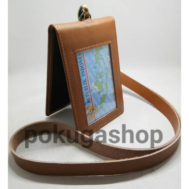 Jual Nametag kulit - name tag kulit sapi asli /unisex /lanyard id card ...