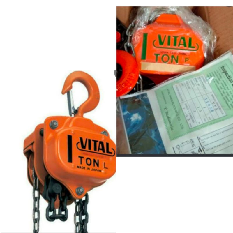 Jual Chain Block VITAL 1 Ton x 15 Meter Takel Rantai Manual Original ...