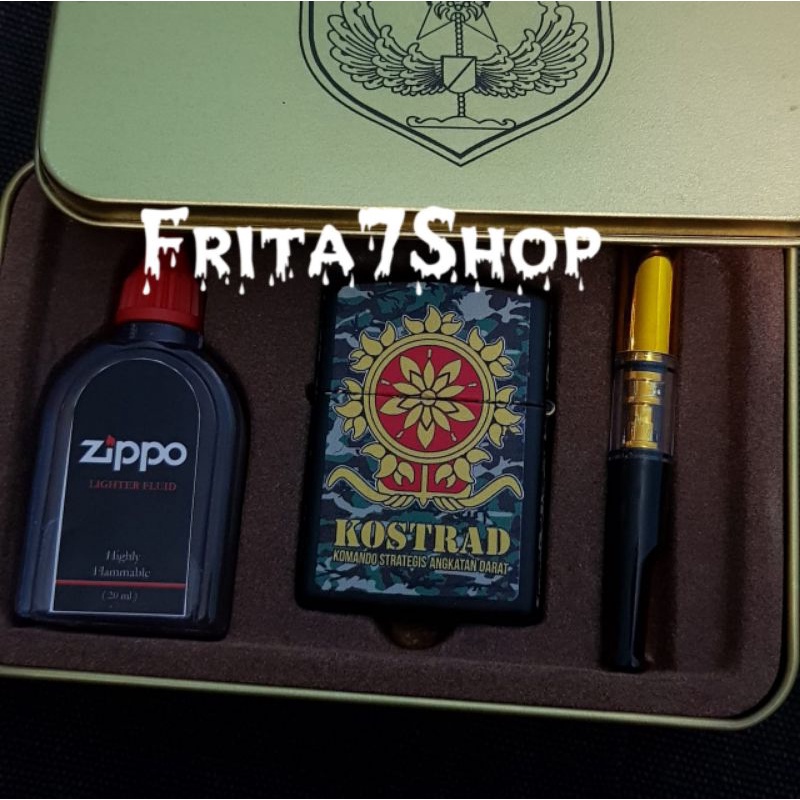 Jual Zippo set full print logo TNI AD | Shopee Indonesia
