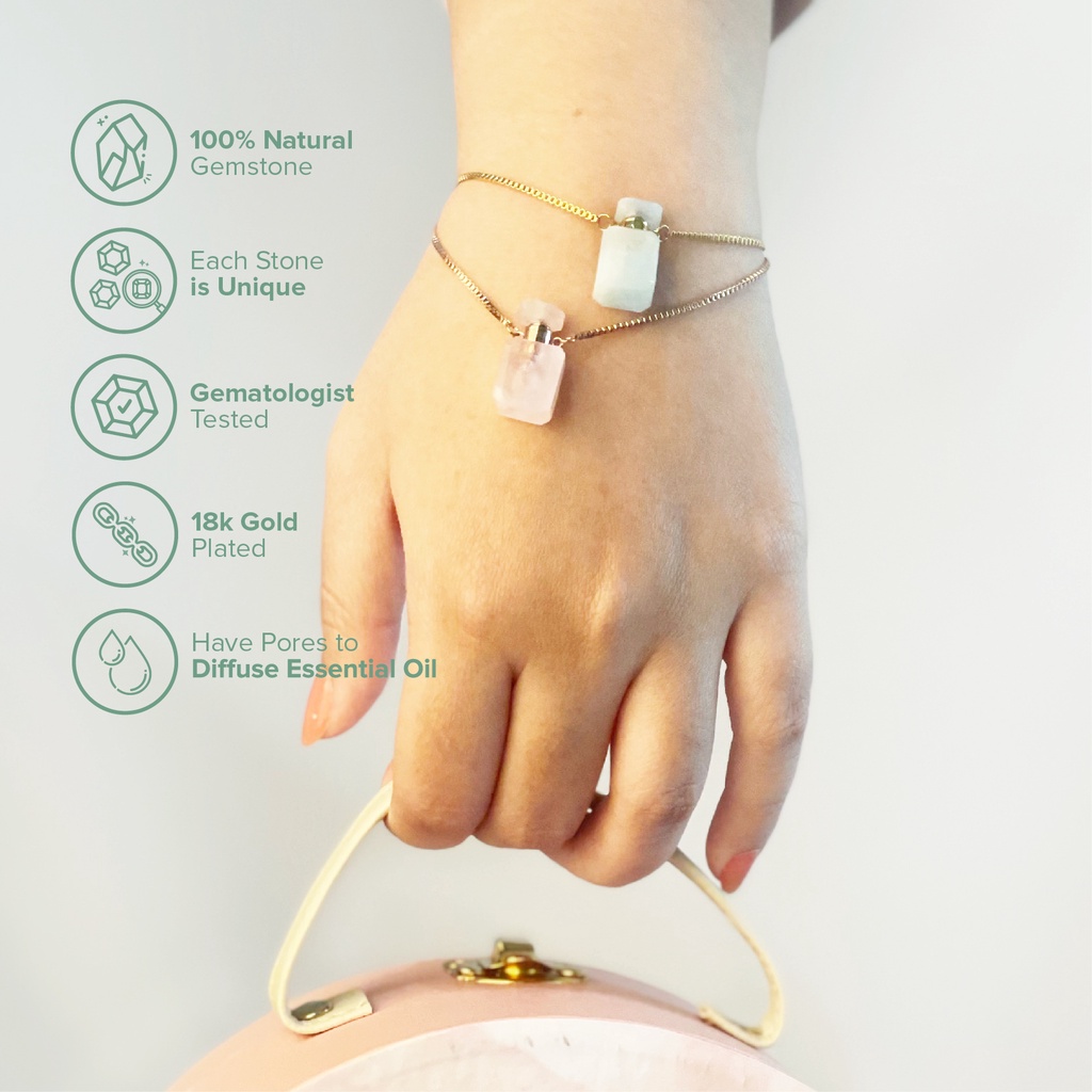 Jual ROONA - Serene Bracelet Diffuser (FREE Essential Oil) Gelang Batu ...