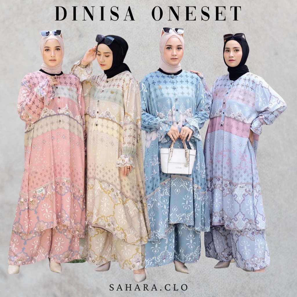 Jual Casual Oneset Long Tunik Celana Motif Bahan Rayon Viscose Busui ...