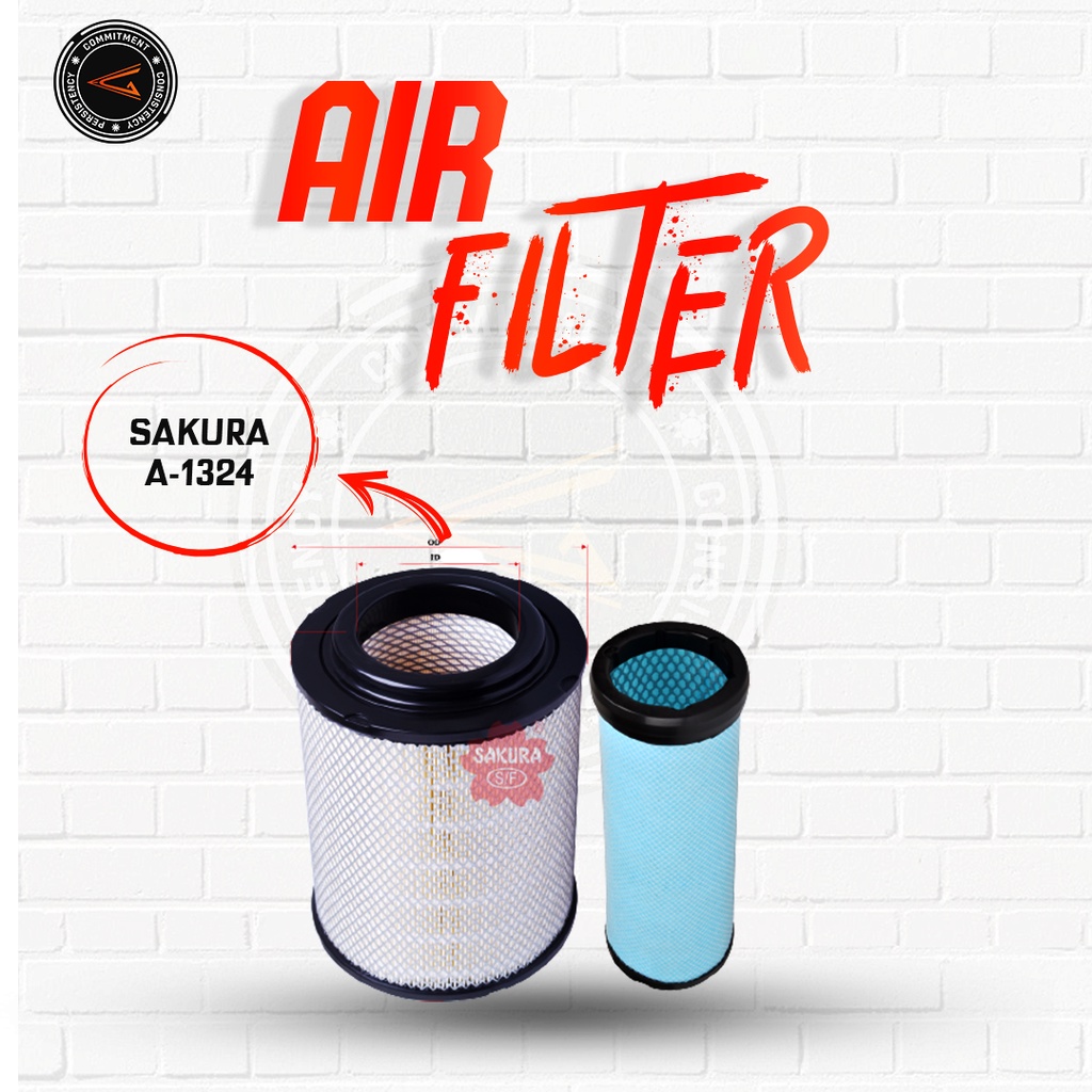 Jual Sakura Air Filter Solar A-1324 / A1324 / Sakura Filter Udara Hino ...