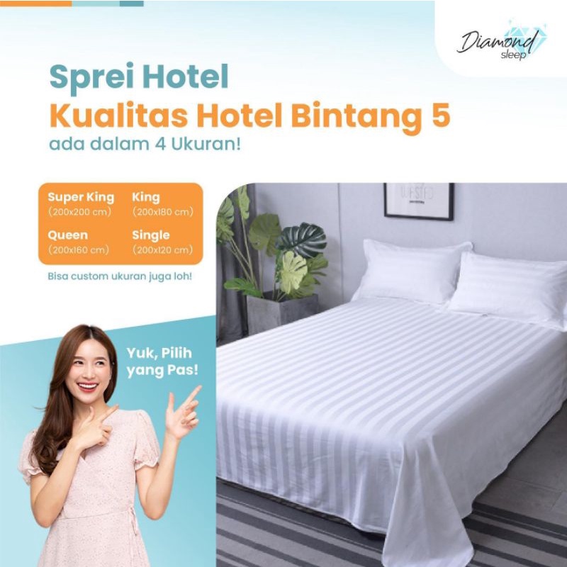 Jual SPREI Hotel Bintang 5 SET Dobby Stripe 100% Katun | Shopee Indonesia