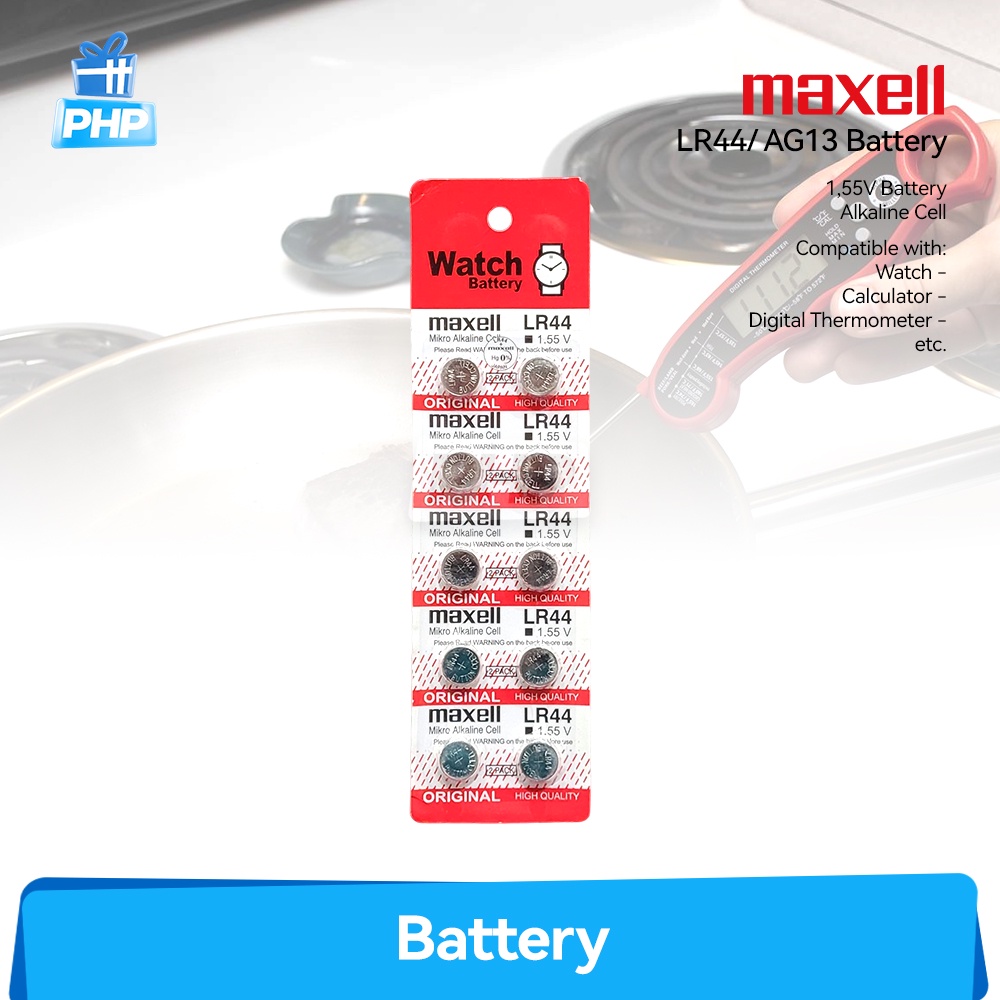 Jual #PHPacc - Baterai Kancing Lithium Battery LR44 / AG13 1,55V Maxell | Shopee Indonesia