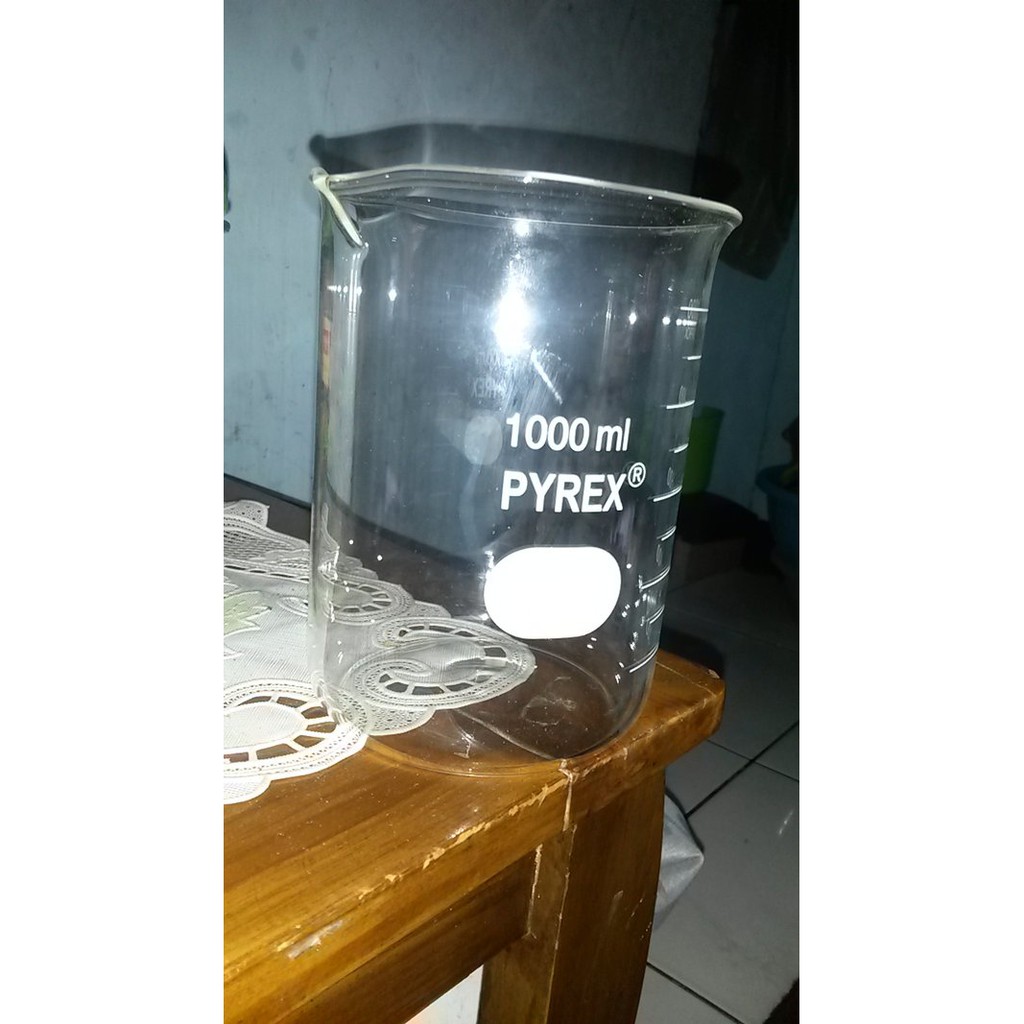 Jual Limited BEAKER GLASS GELAS BEAKER KIMIA 1000 ML PYREX | Shopee Indonesia