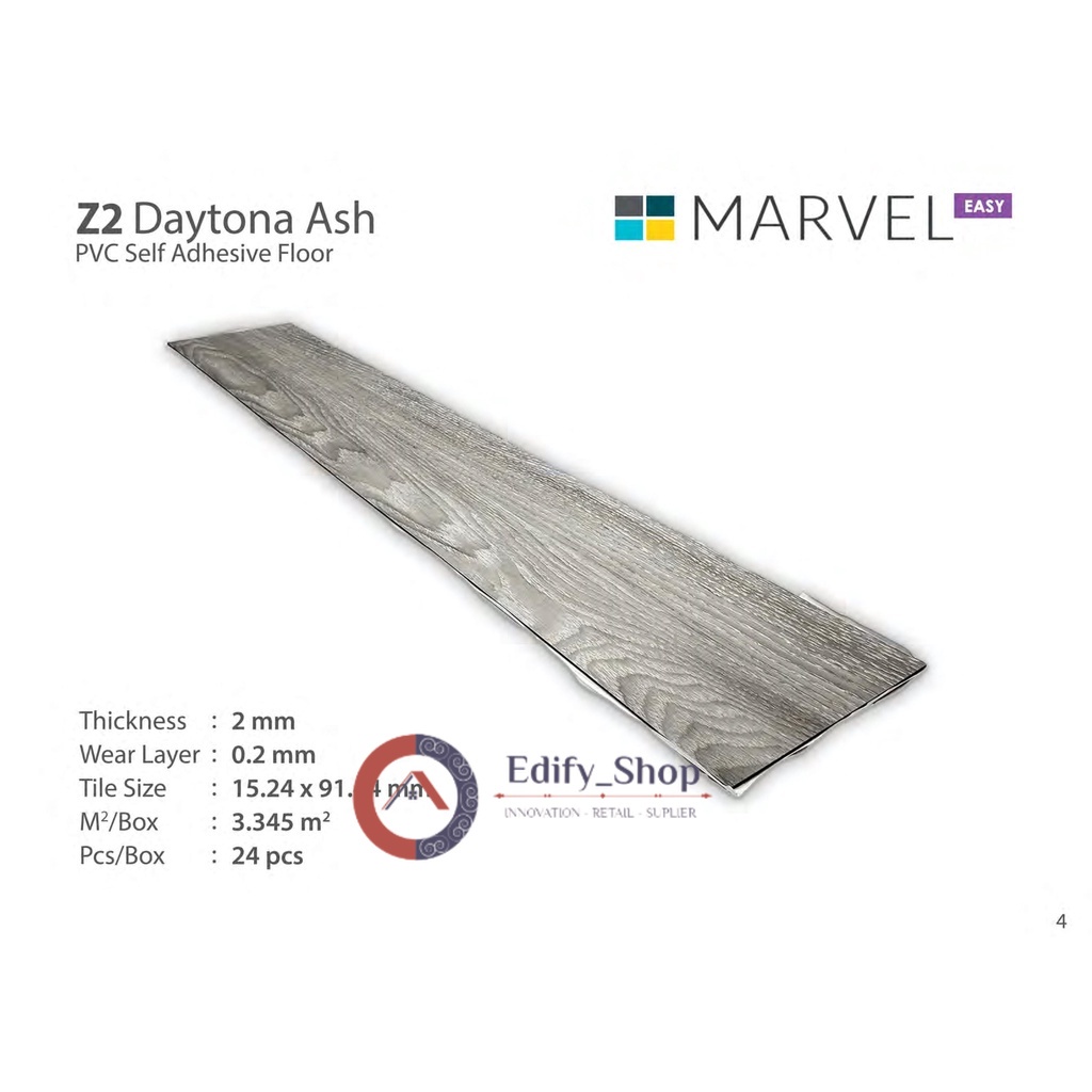 Jual Self adhesive lantai vinyl stiker bahan pvc 2mm per dus Edify ...