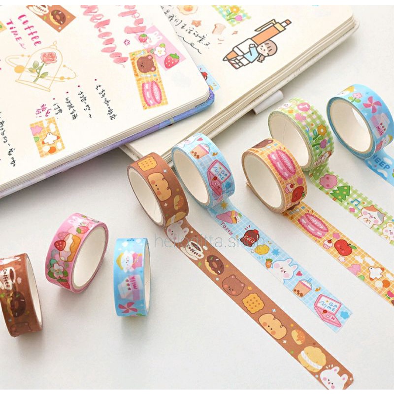 Jual WASHI TAPE CUTE CARTOON COLOUR/SCRAPBOOKING/WASHI TAPE KARTUN LUCU ...