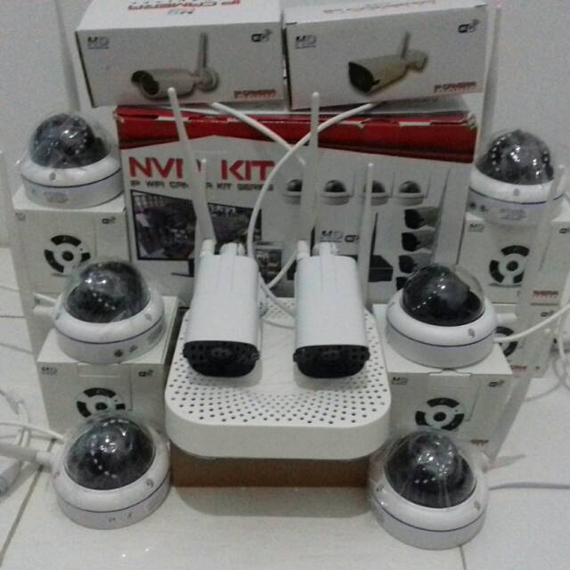 Jual PROMO PAKET NVR KIT FULL WIRELLES 1080P 3 MP FULL HD 8CAMERA HDD ...