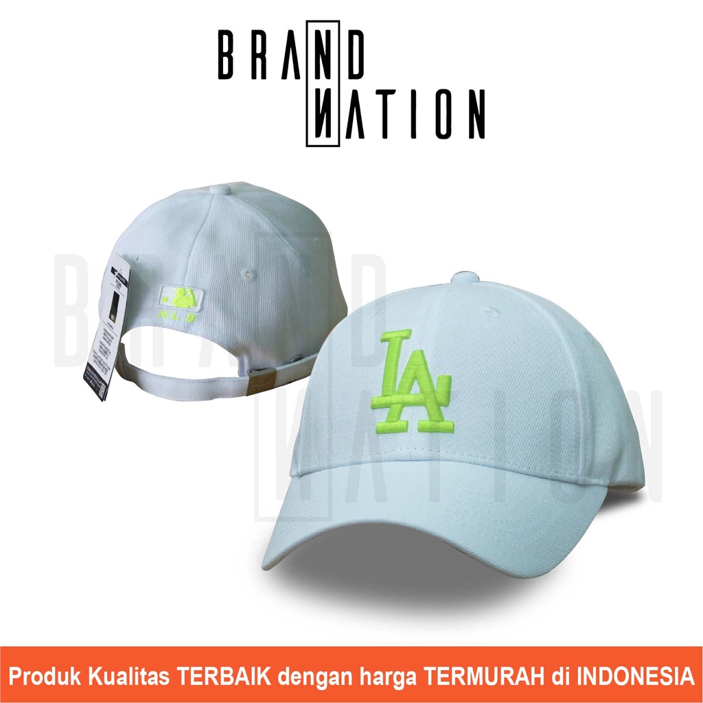 Jual Topi Baseball LA Los Angeles WHITE YELLOW NEON Major League ...