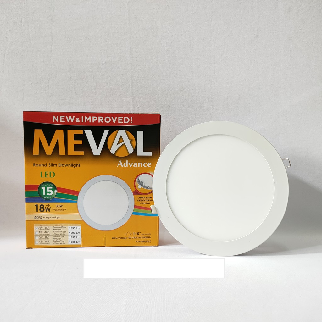 Jual Meval LED Round Slim Downlight Bulat Out Bow 18 Watt | Shopee ...