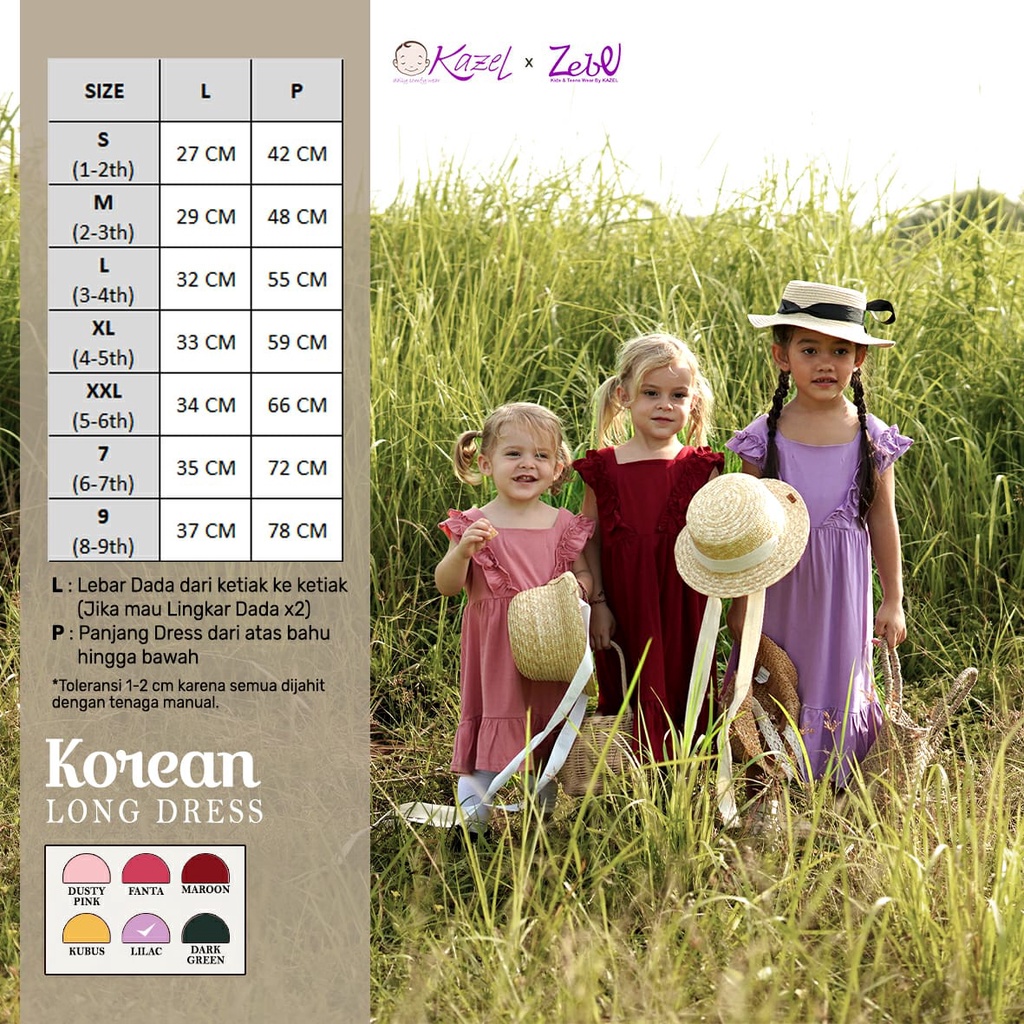 Jual Kazel x Zebe Korean Long Dress (1 pcs) | Shopee Indonesia