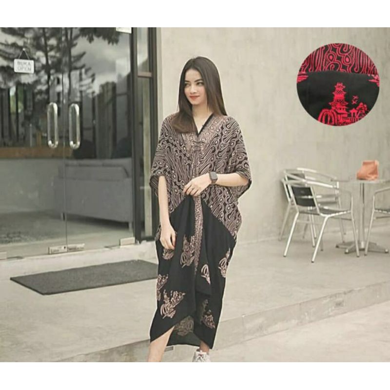 Jual kaftan dress batik cap modern tradisional-parang mix pagoda ...